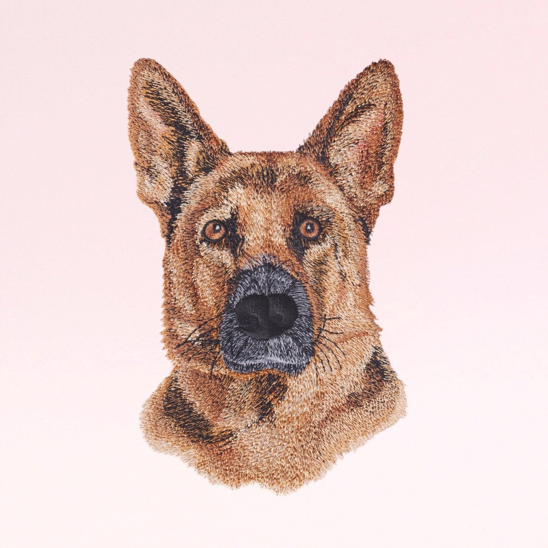 German Shepherd Dog - Animal and Dog Embroidery - Machine Embroidery ...