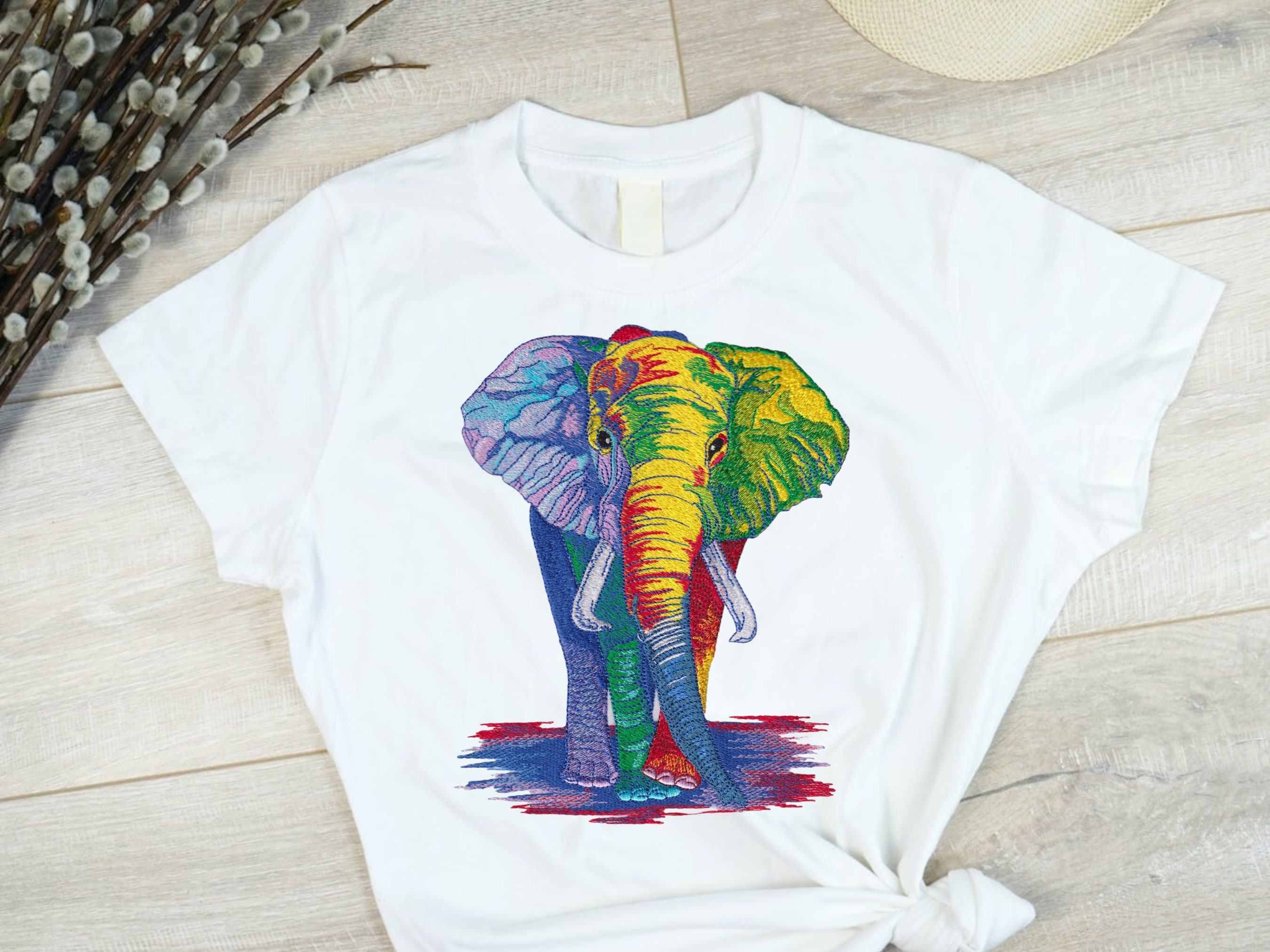 Colorful Elephant Animal Embroidery Machine Embroidery Digital Designs ...