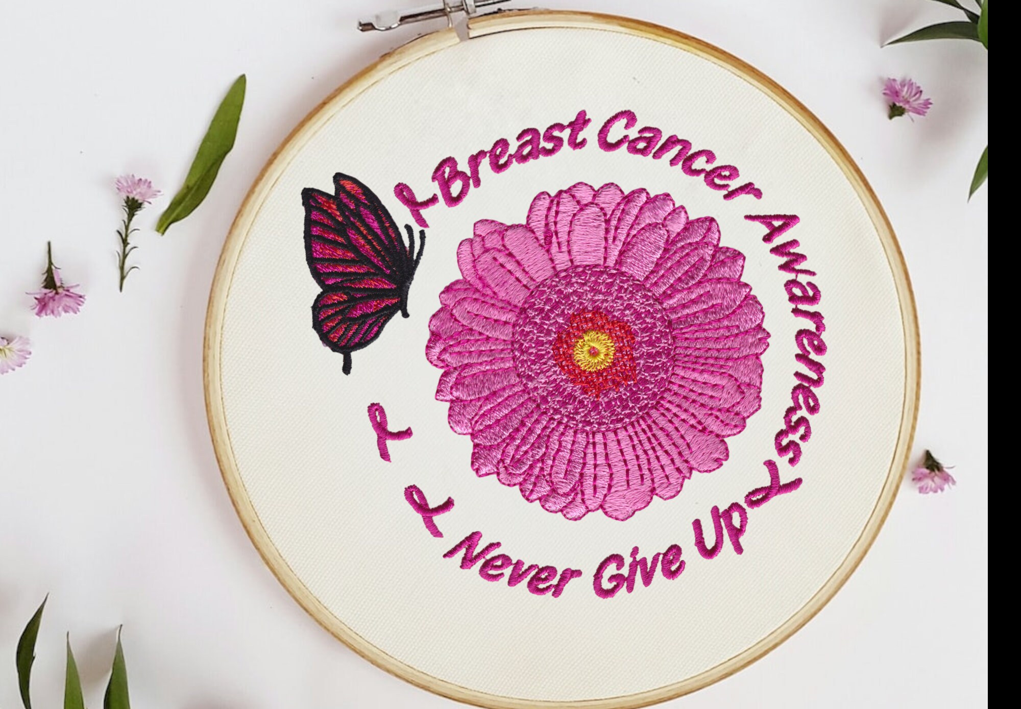 Breast Cancer Fight Cancer Machine Embroidery Digital Designs Instant ...