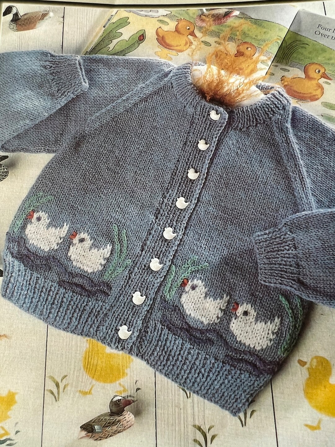 Childs Cardigan - Spring, Easter, Ducks - Etsy