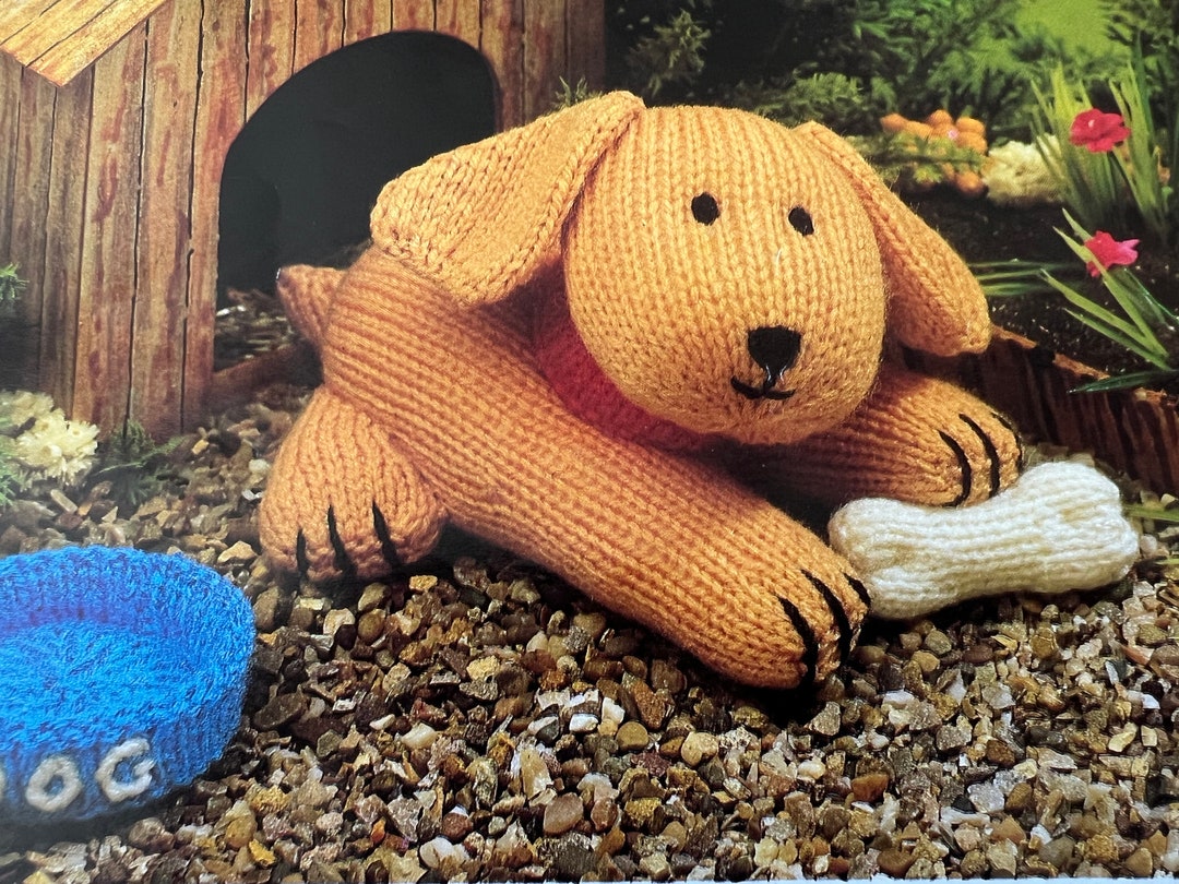 Dog and Bone Knitting Pattern - Etsy