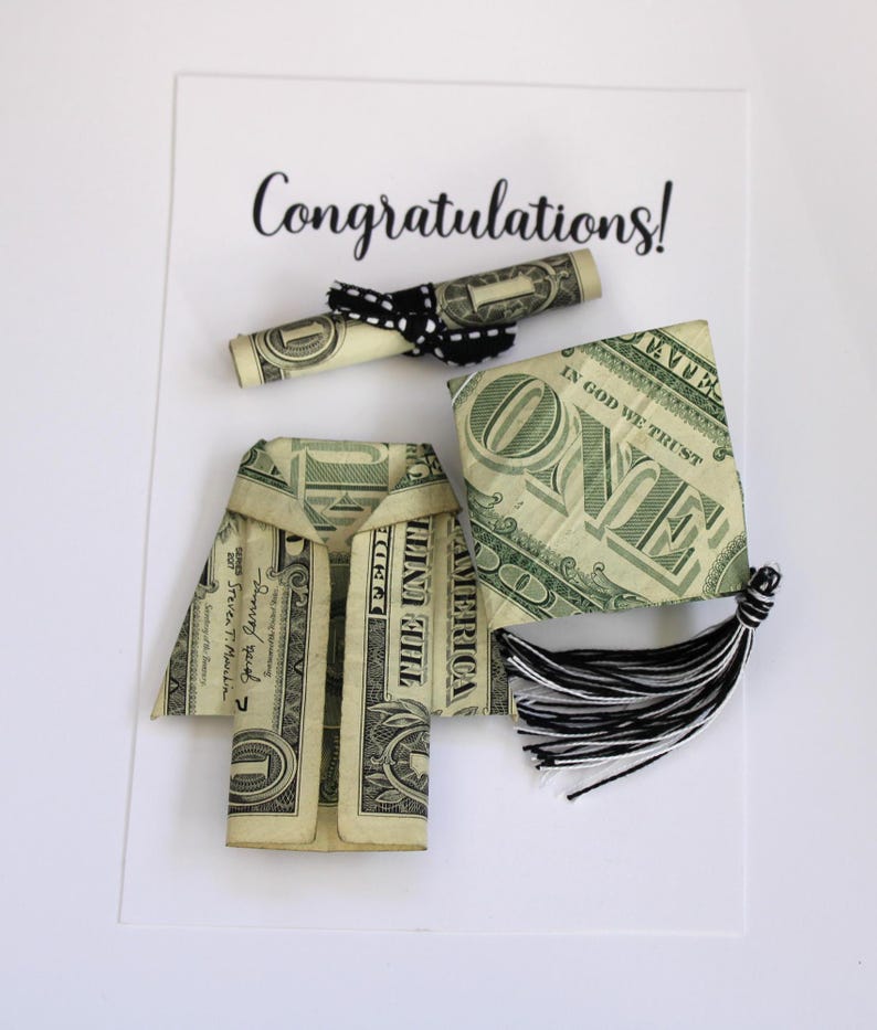 Graduation Money Origami Graduation Hat, Money Gown & Diploma Origami 4 Dollars Graduation Money ...