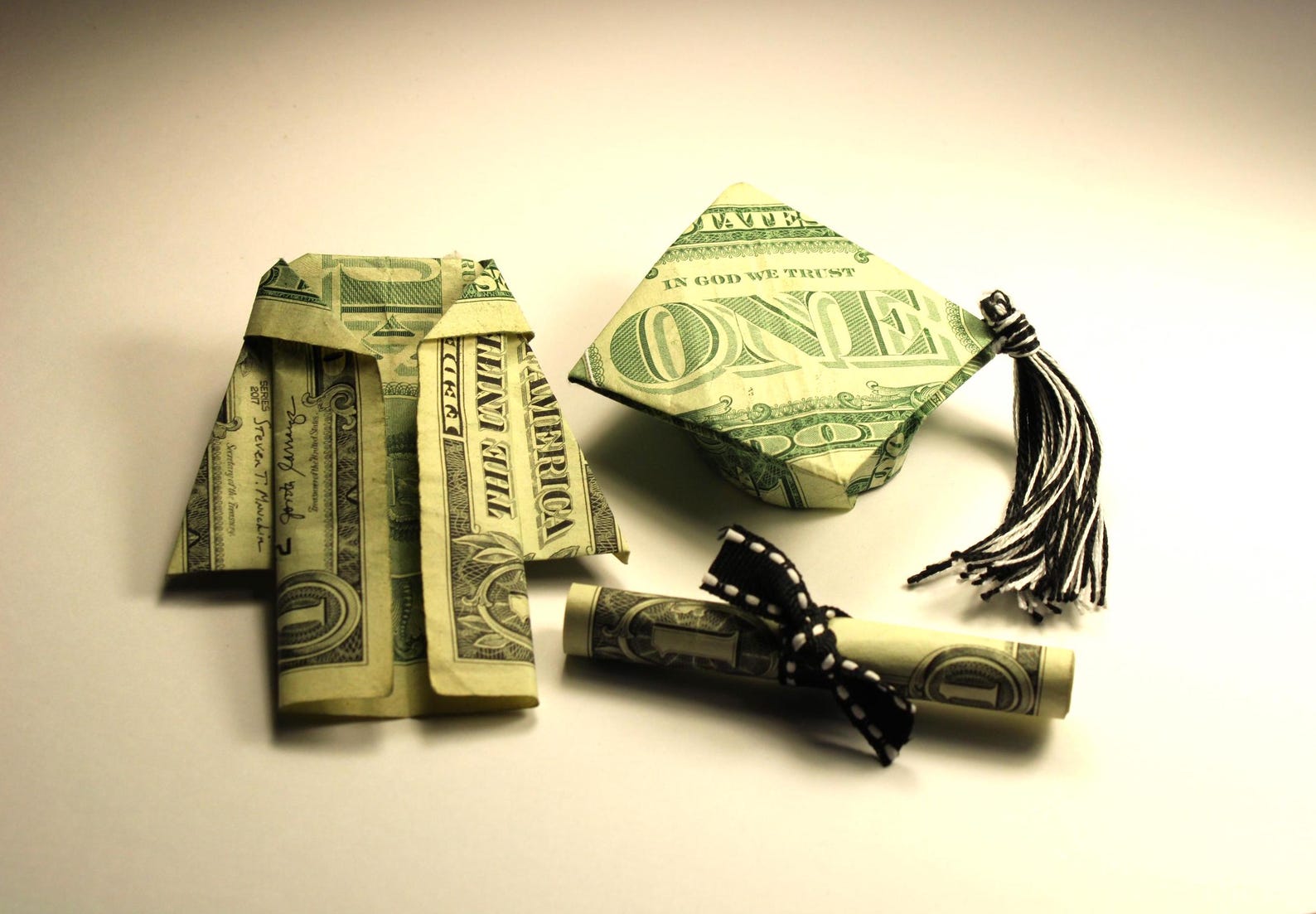 4 Dollars Graduation Money Origami Graduation Hat, Money Gown & Diploma Origami Graduation Money ...