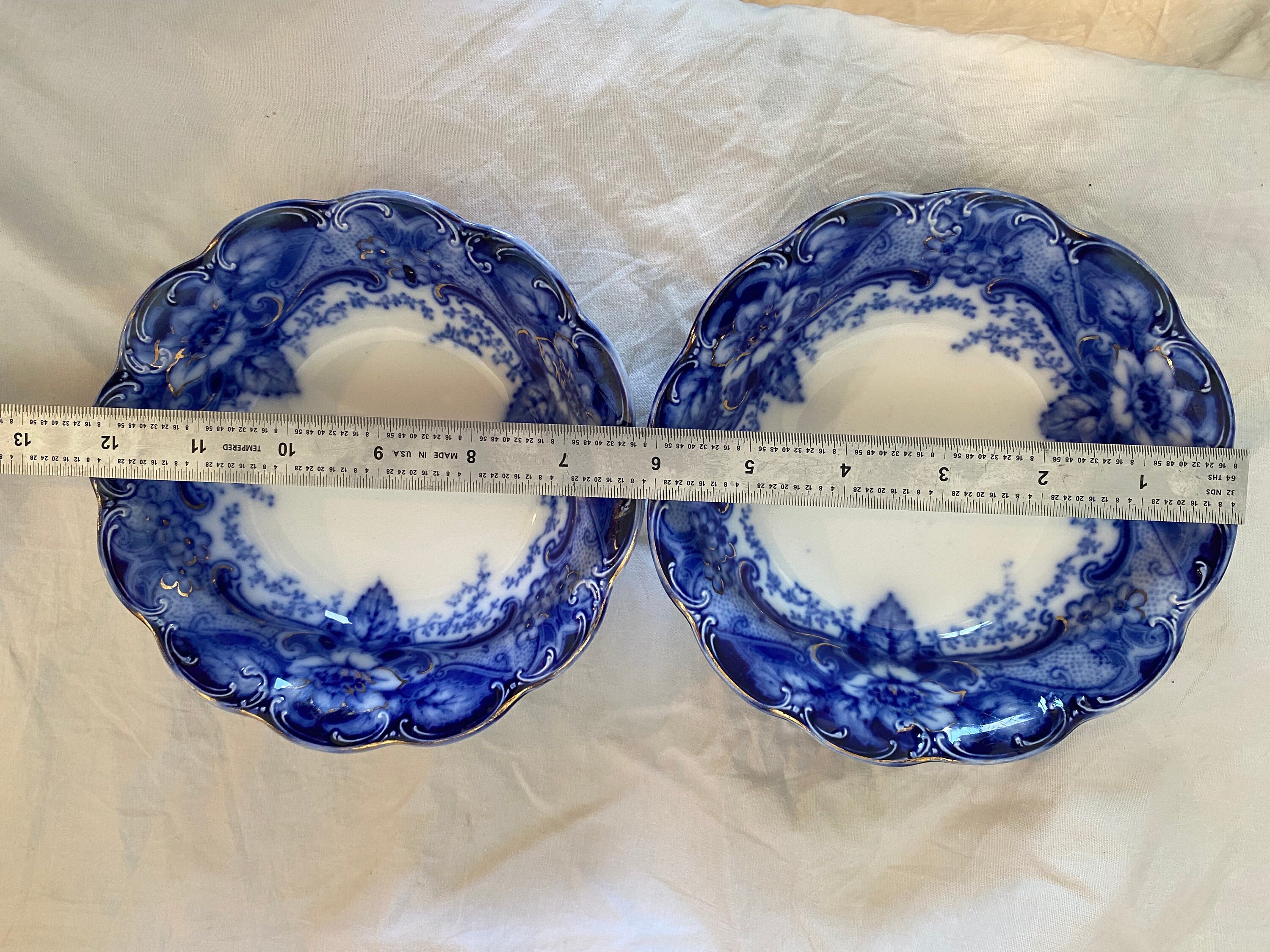 Flow Blue Argyle Johnson Bros. England 2 With Gold Trim - Etsy