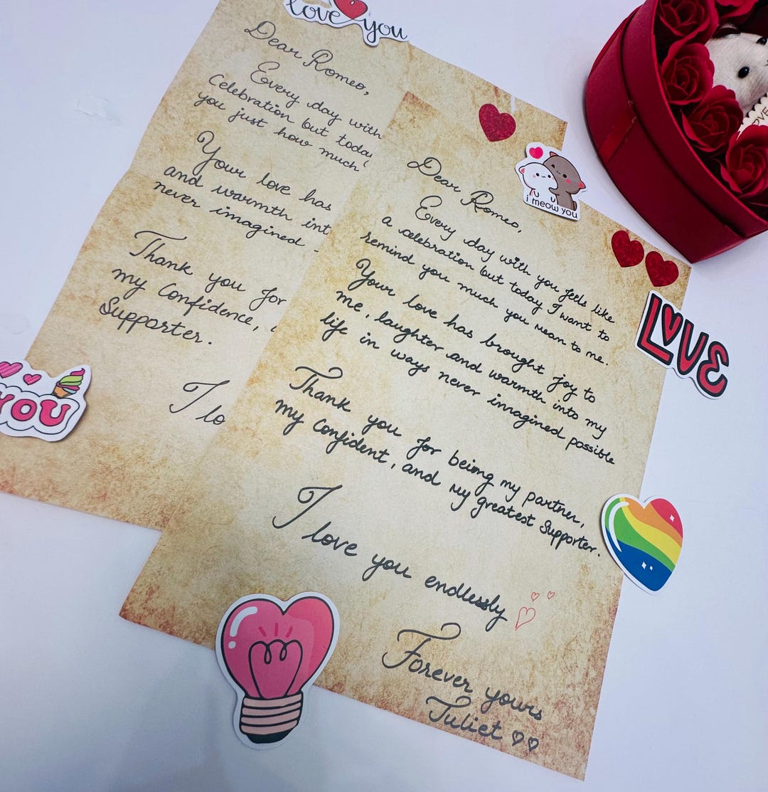 Love Letter, Handmade Personalised, Heartfelt Romance, Sweetheart ...