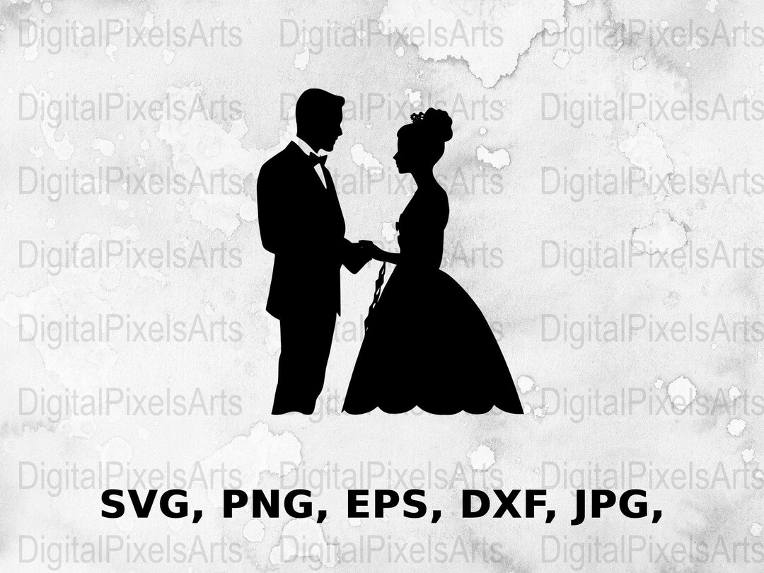 Wedding Clipart, Couple Silhouette, Instant Download, SVG PNG, JPG, Eps ...