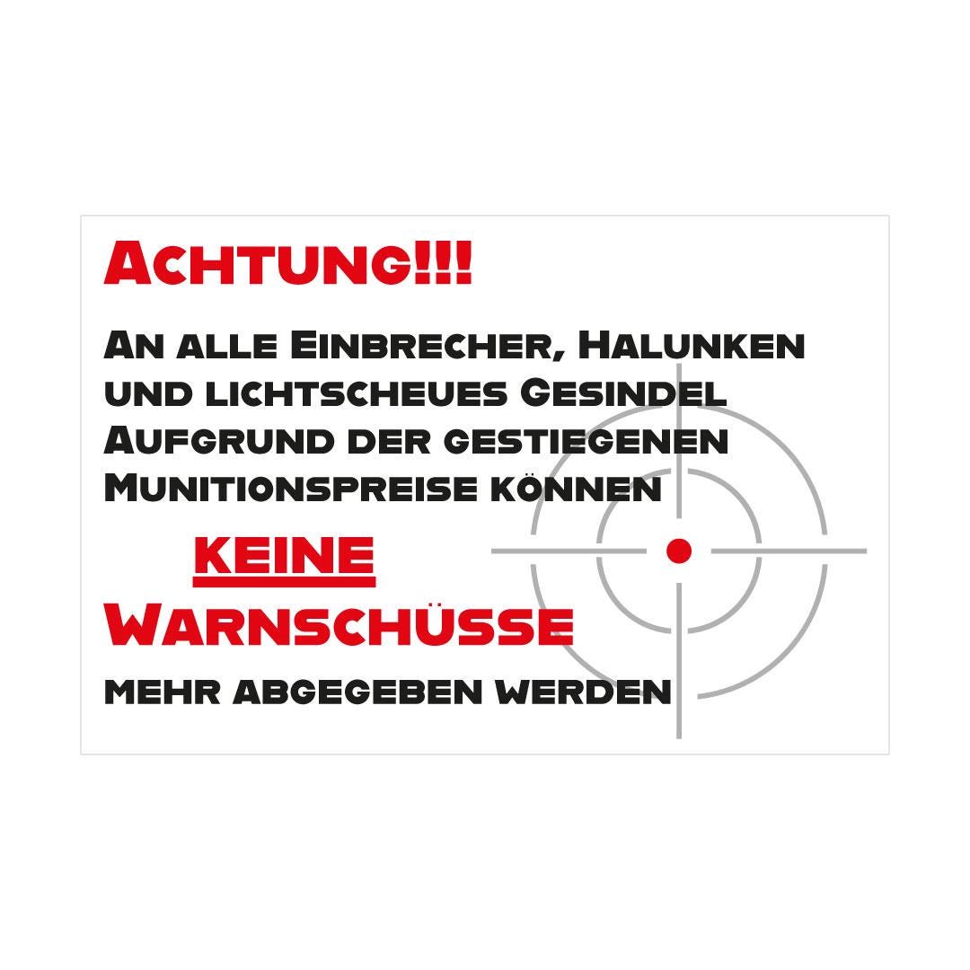 Funny Warning Vinyl Sticker – "no More Warning Shots!" | White Vinyl ...