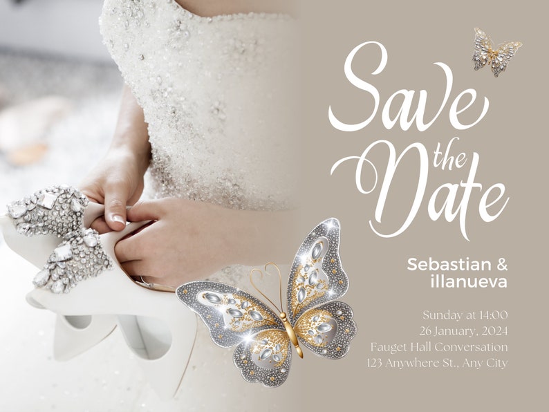 3D Silver Sparkling Butterflies Clip Art, Glitter Butterflies Clipart ...