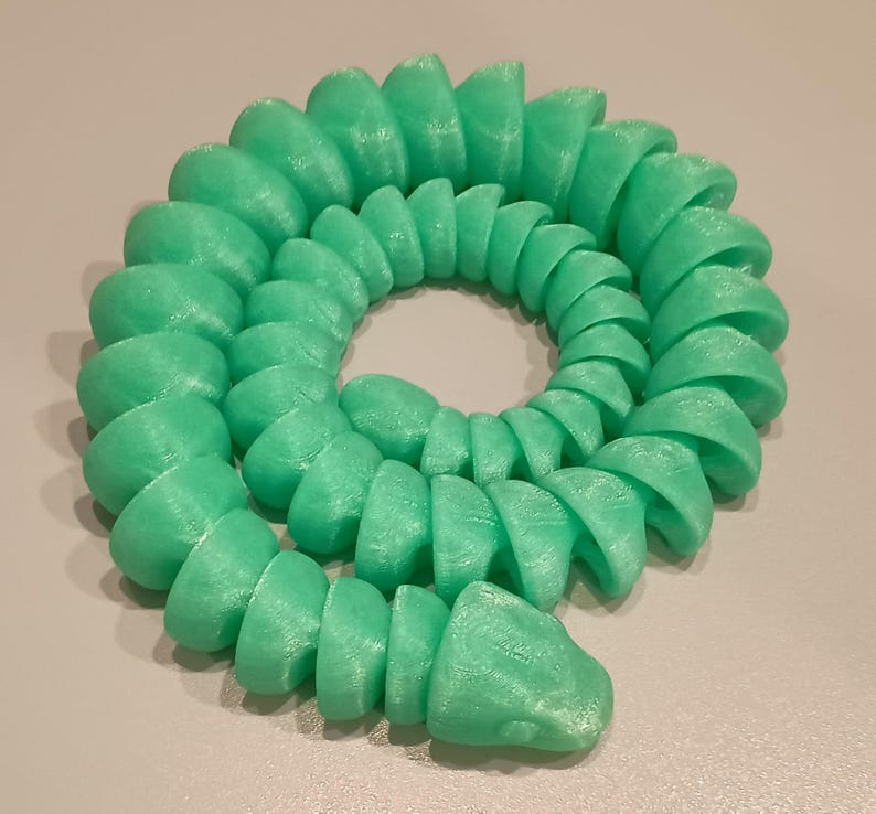 25" Long Fluorescent Green 3d Printed Articulating Snake by Zou3d ...