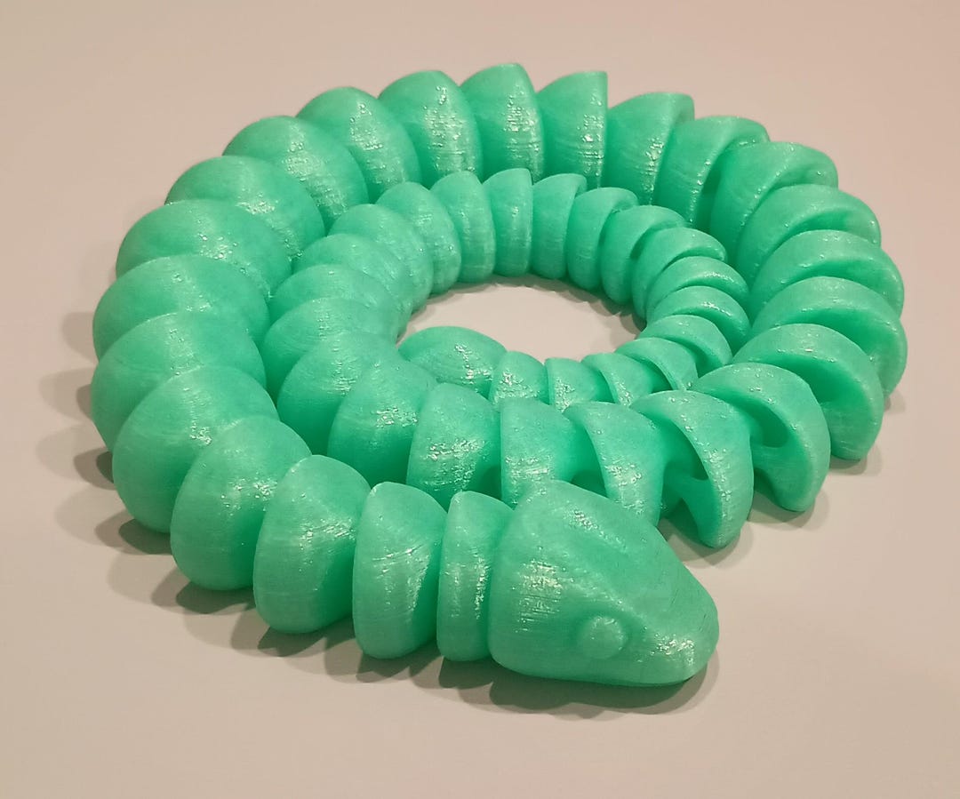 25" Long Fluorescent Green 3d Printed Articulating Snake by Zou3d ...