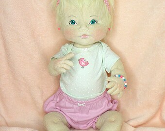 Soft Sculpture Doll, Cloth Doll, Baby Doll, Handmade Doll - Etsy