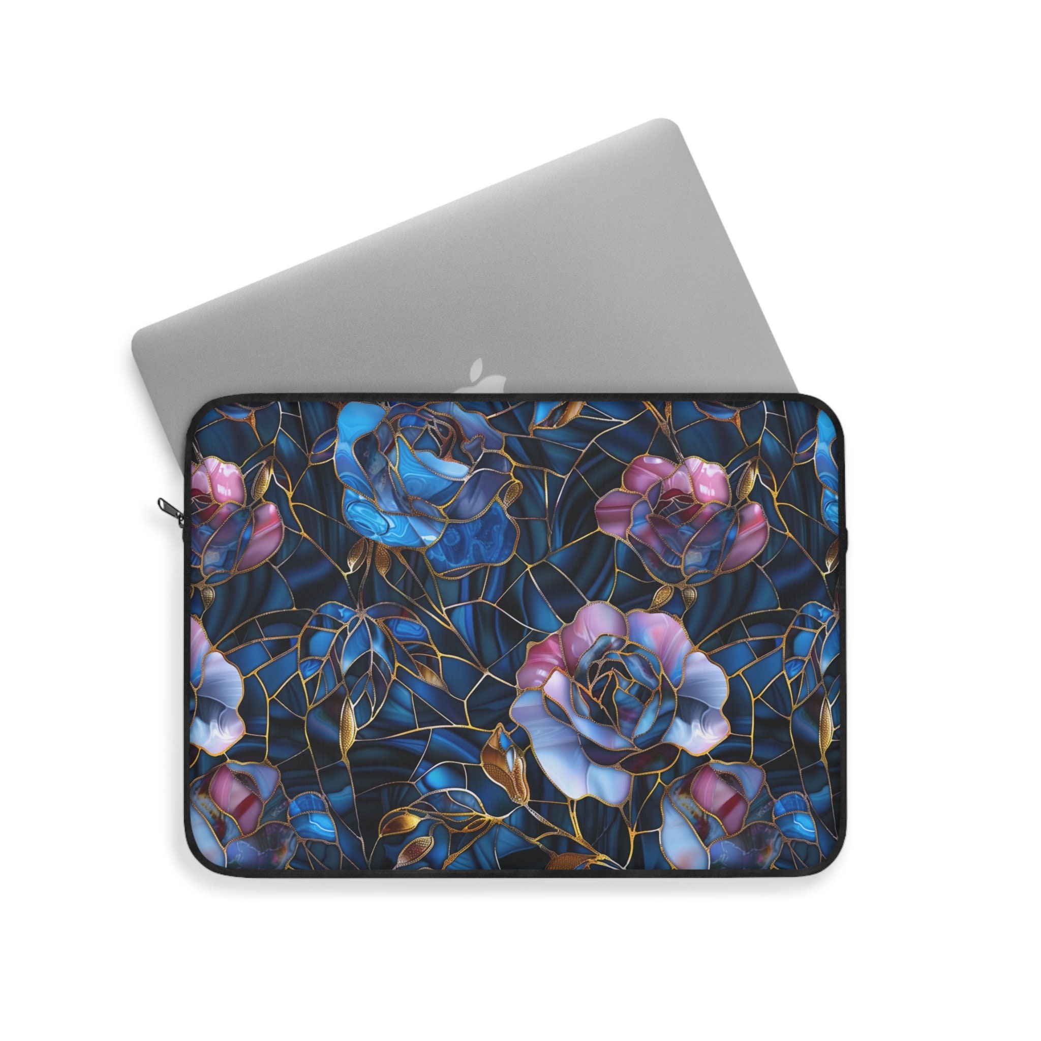 Dark Academia Gothic Roses Laptop Sleeve, Stained Glass Goth ...