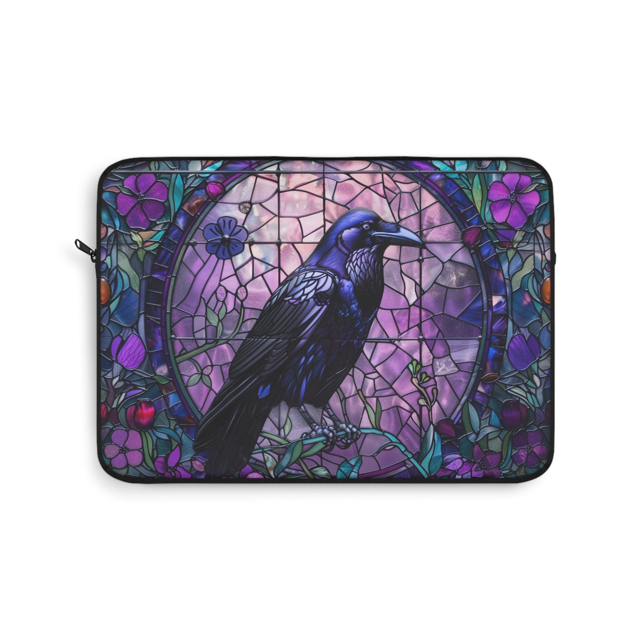 Dark Academia Gothic Raven Laptop Sleeve, Stained Glass Goth ...
