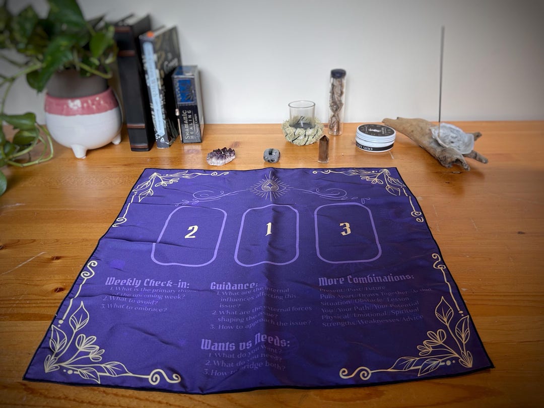 Purple Tarot Card Spread | Altar Cloth | Learn to Read Tarot | Witchy ...