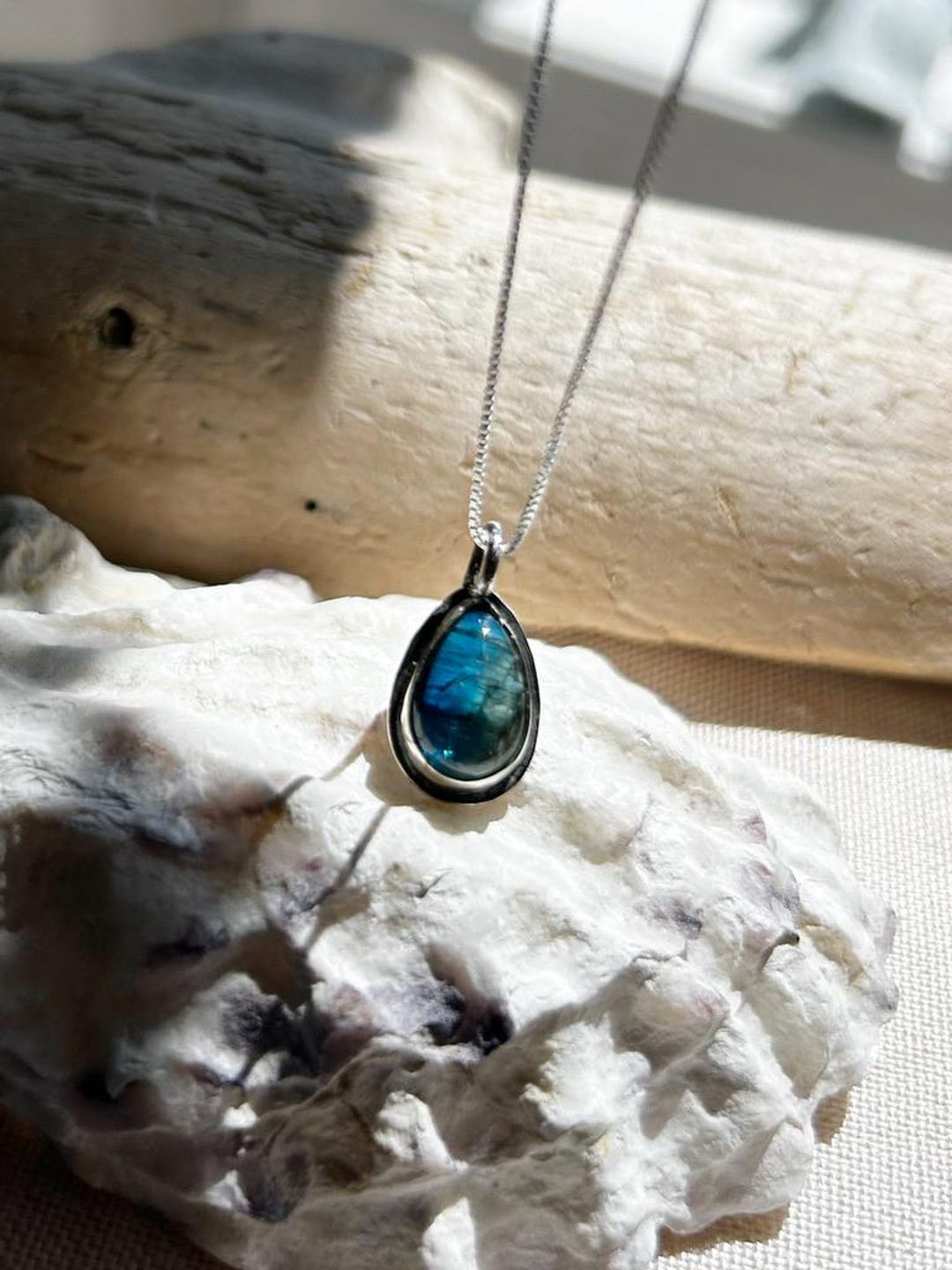 Dew Drop Necklace | Sterling Silver | Ocean Inspired | Unique Jewelry | Pendant Necklace | Hand ...