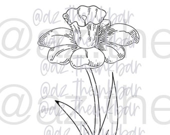 March Birth Flower Tattoo Design | Daffodil | Tattoo Drawing | Tattoo ...