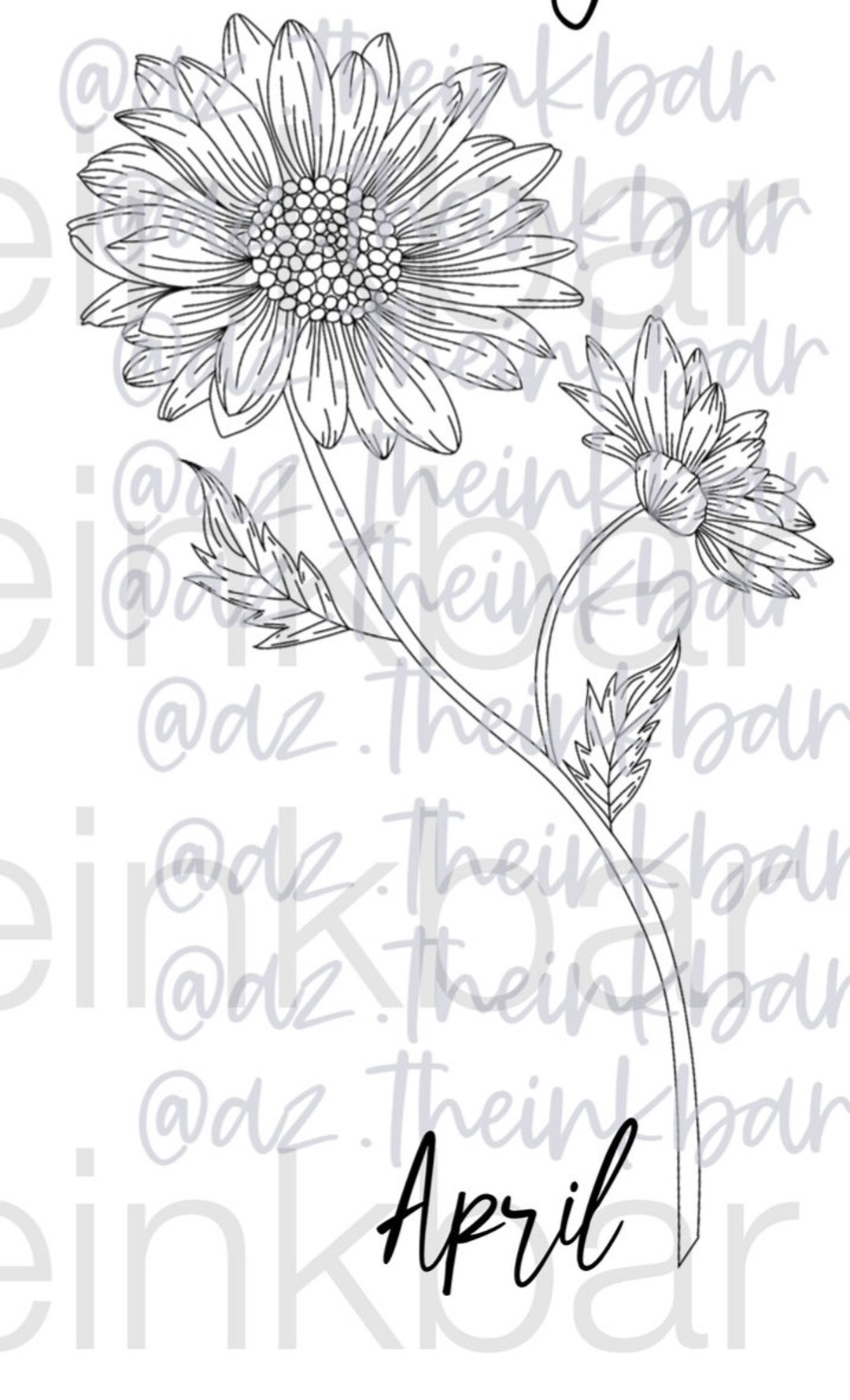 Daisy / April Birth Flower Tattoo Stencil - Etsy