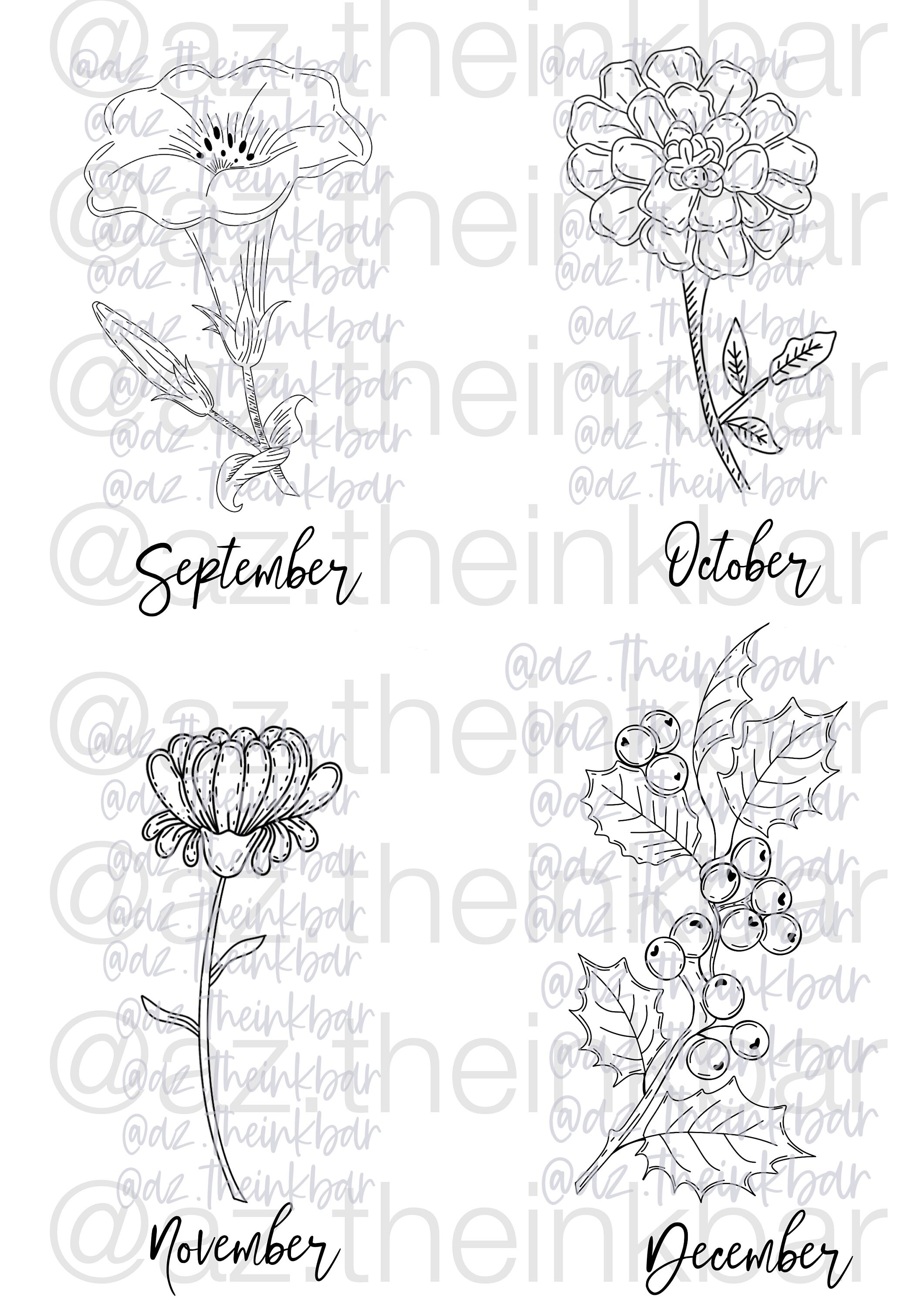 Honeysuckle / June Birth Flower Tattoo Stencil - Etsy