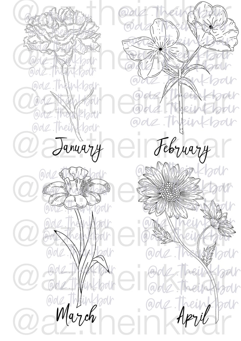 Honeysuckle / June Birth Flower Tattoo Stencil - Etsy