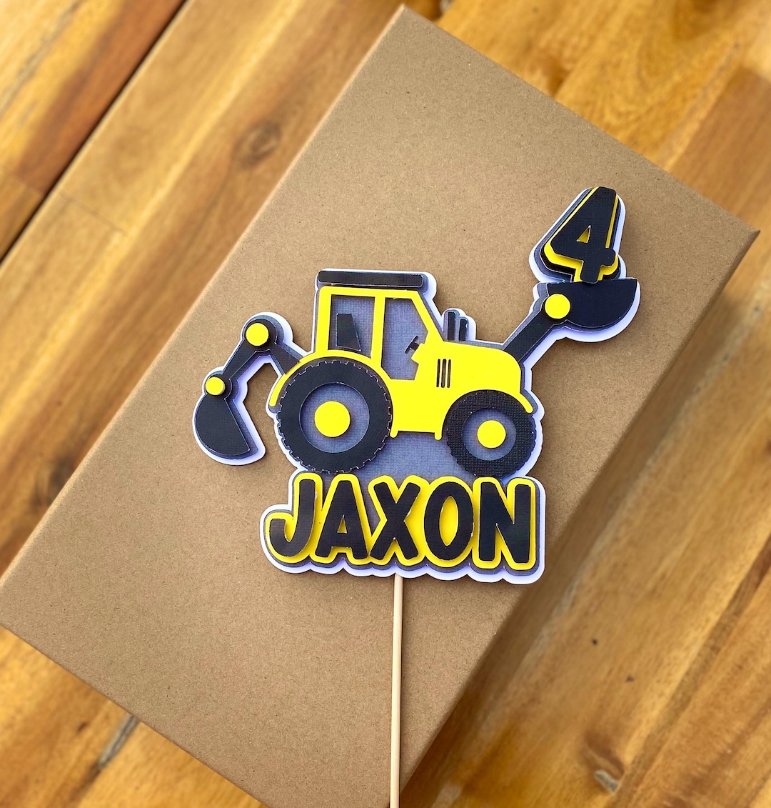 Customizable Excavator Cake Topper: Construction Birthday Party Decor ...