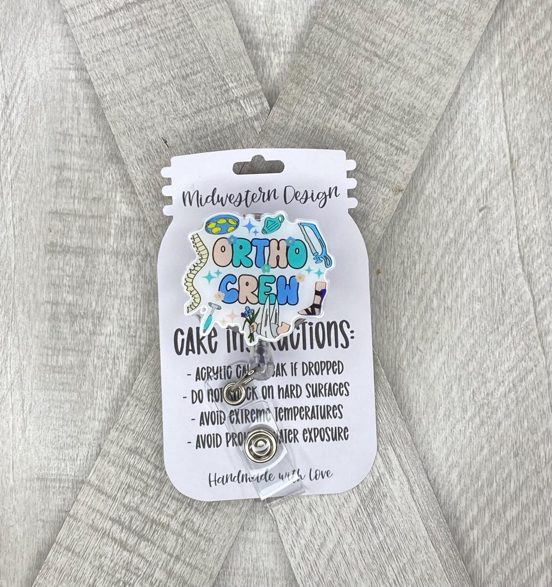 Ortho Crew |badge Reel | ID Badge | Cute Gift for Her | Medical Badge ...
