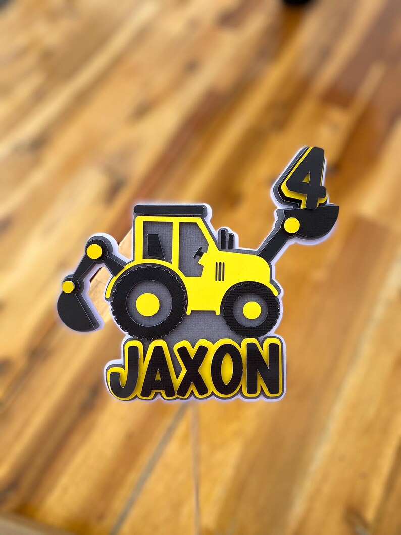 Customizable Excavator Cake Topper: Construction Birthday Party Decor ...