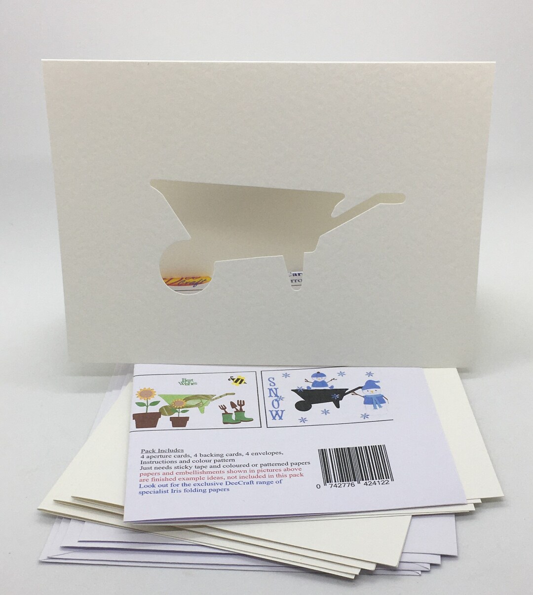 Iris Folding Craft Card Pack WHEELBARROW X 4 C5 Size Create Stunning ...