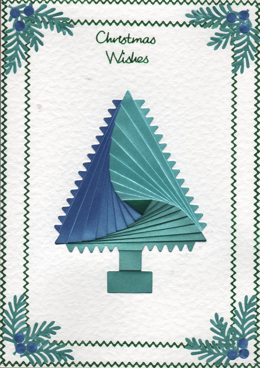 Iris Folding Craft Card Pack TREE SPIRELLA Christmas X 4 C5 - Etsy