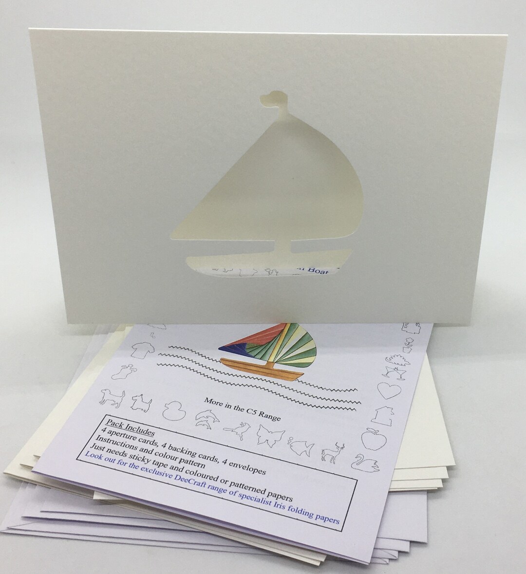 Iris Folding Craft Card Pack SAILBOAT X 4 C5 Size Create Stunning Cards ...