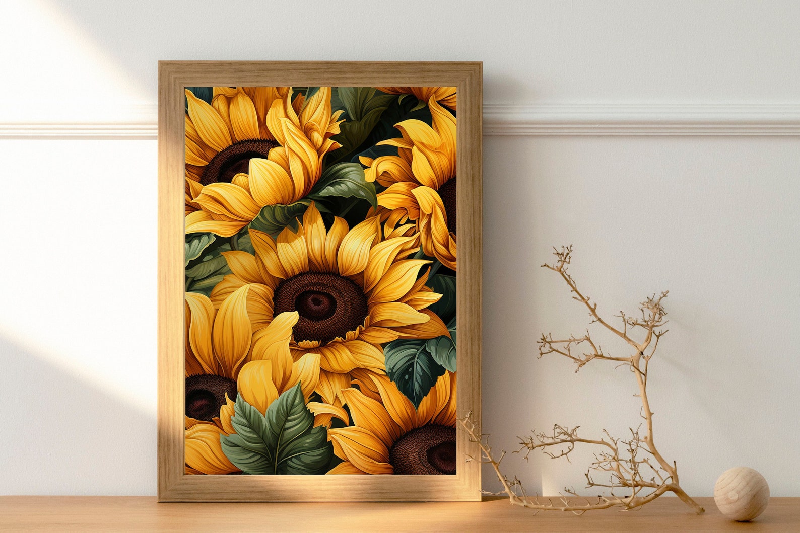 2 Beautiful Unique Sunflower Posters, Maximalism, Home Wall Flower Art ...
