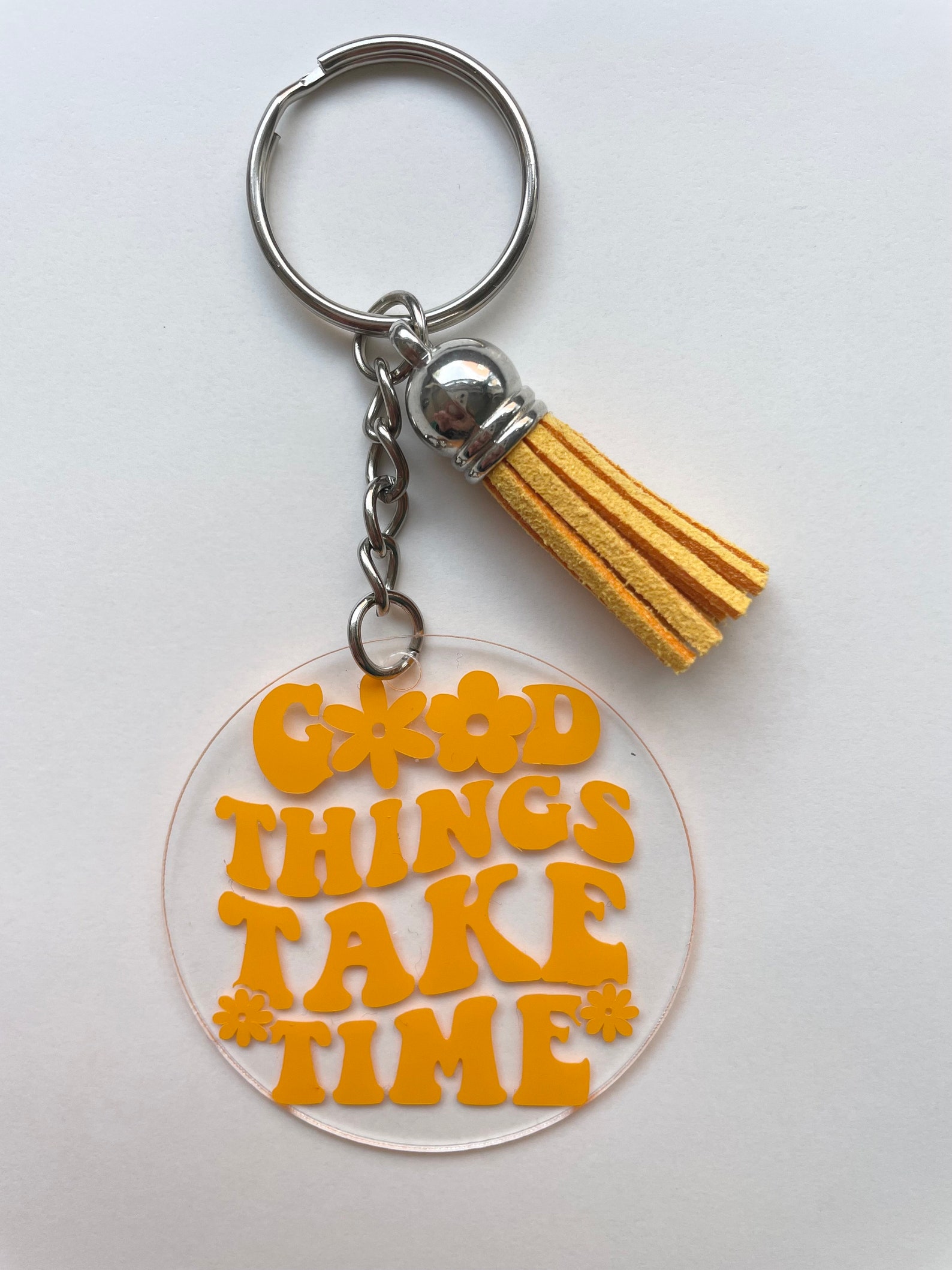 Positive Quote Keyring | Groovy Keychain | Various Designs and Colours ...