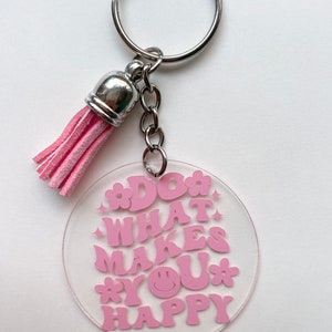 Positive Quote Keyring | Groovy Keychain | Various Designs and Colours ...