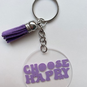 Positive Quote Keyring | Groovy Keychain | Various Designs and Colours ...