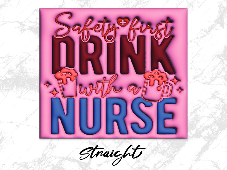 Safety First 3D 20oz Skinny Tumbler, Sublimation Design, Straight ...