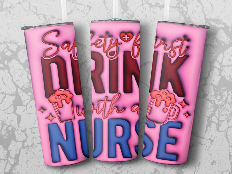 Safety First 3D 20oz Skinny Tumbler, Sublimation Design, Straight ...