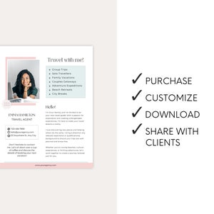 New Travel Agent Announcement Template, Travel Agent Bio, Canva, Travel ...