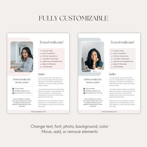 New Travel Agent Announcement Template, Travel Agent Bio, Canva, Travel ...