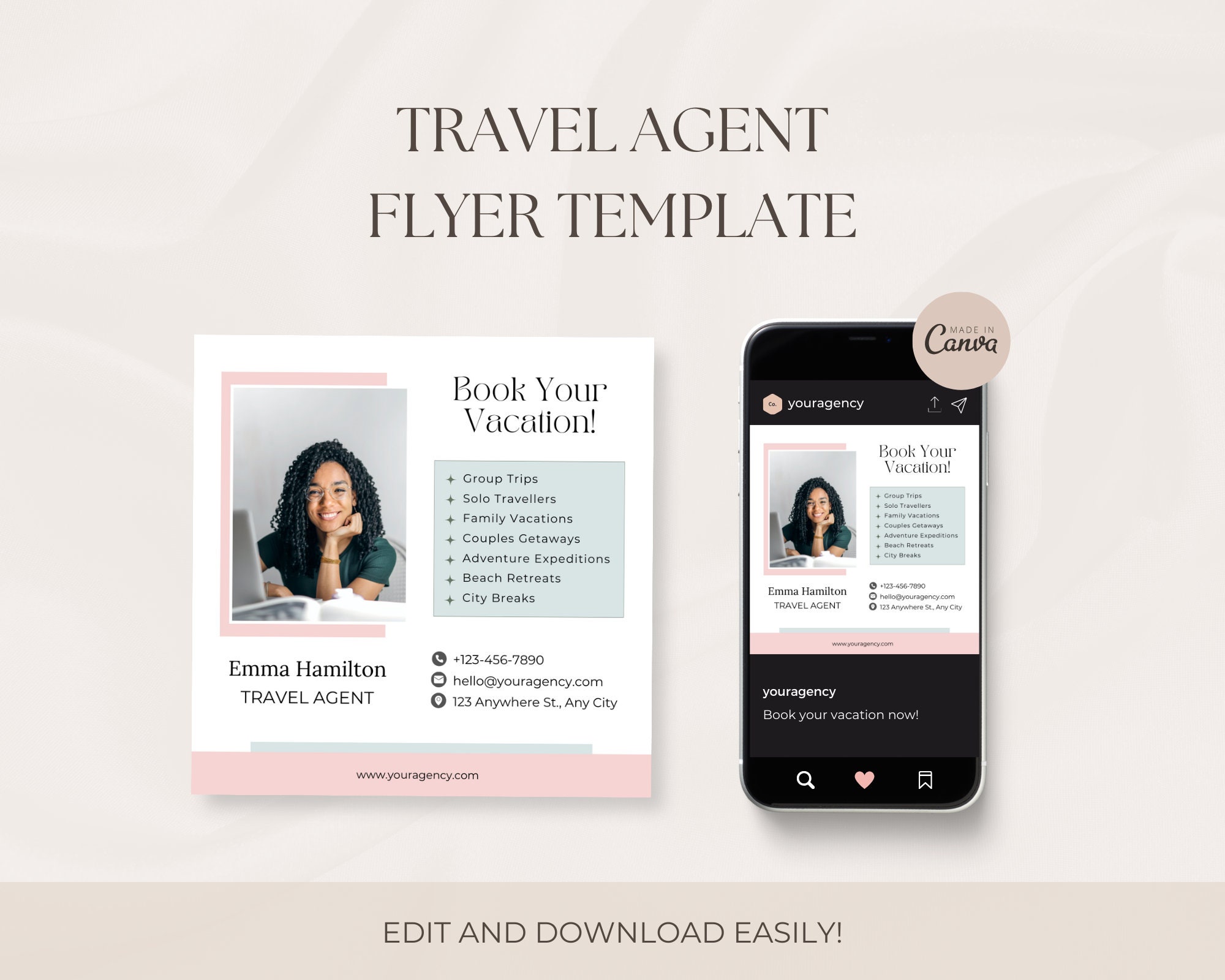 Travel Agent Flyer Template, Travel Flyer, Social Media Flyer ...