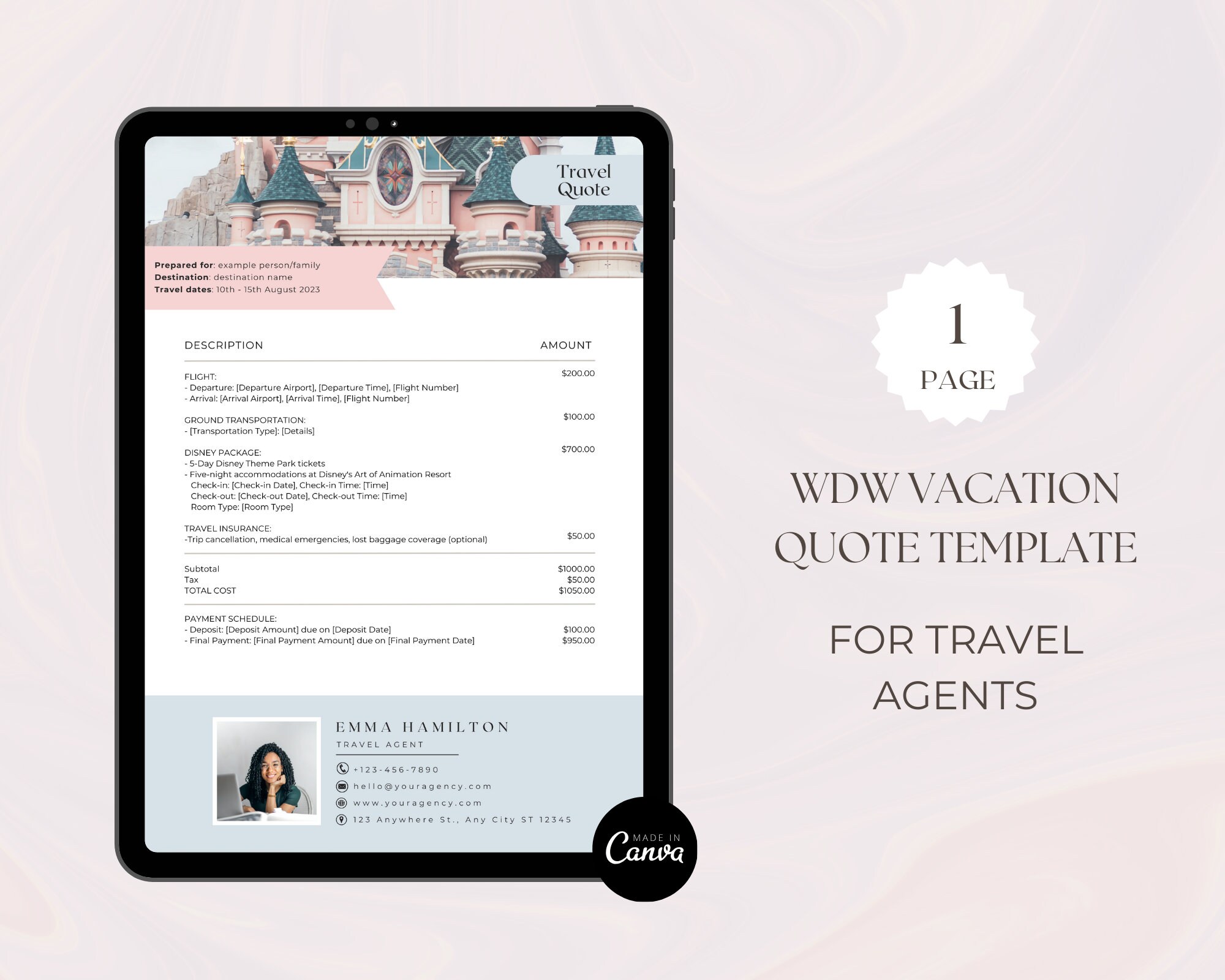 WDW Starter Kit, WDW Bundle, Travel Agent Template, WDW Agent Template ...