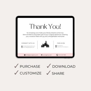 Travel Agent Thank You Note to Client, Thank You Note, Canva Template ...