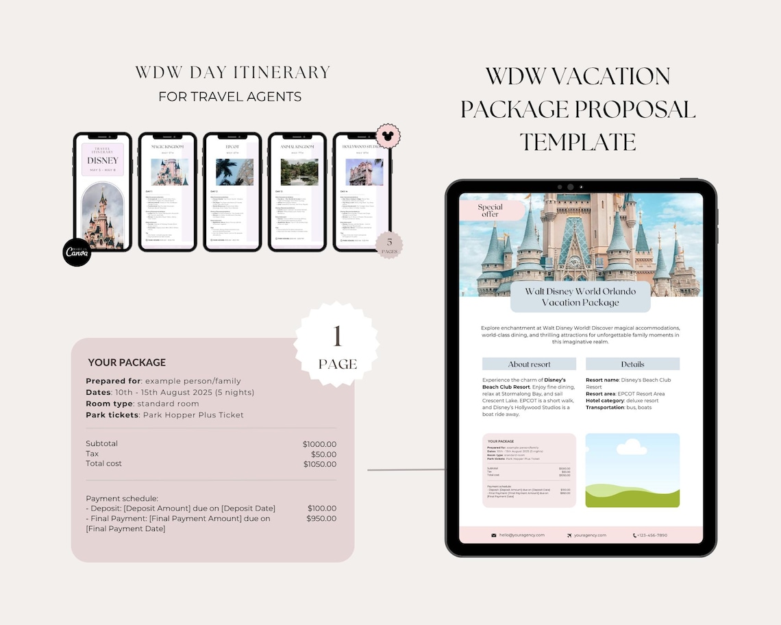 WDW Starter Kit, WDW Bundle, Travel Agent Template, WDW Agent Template ...