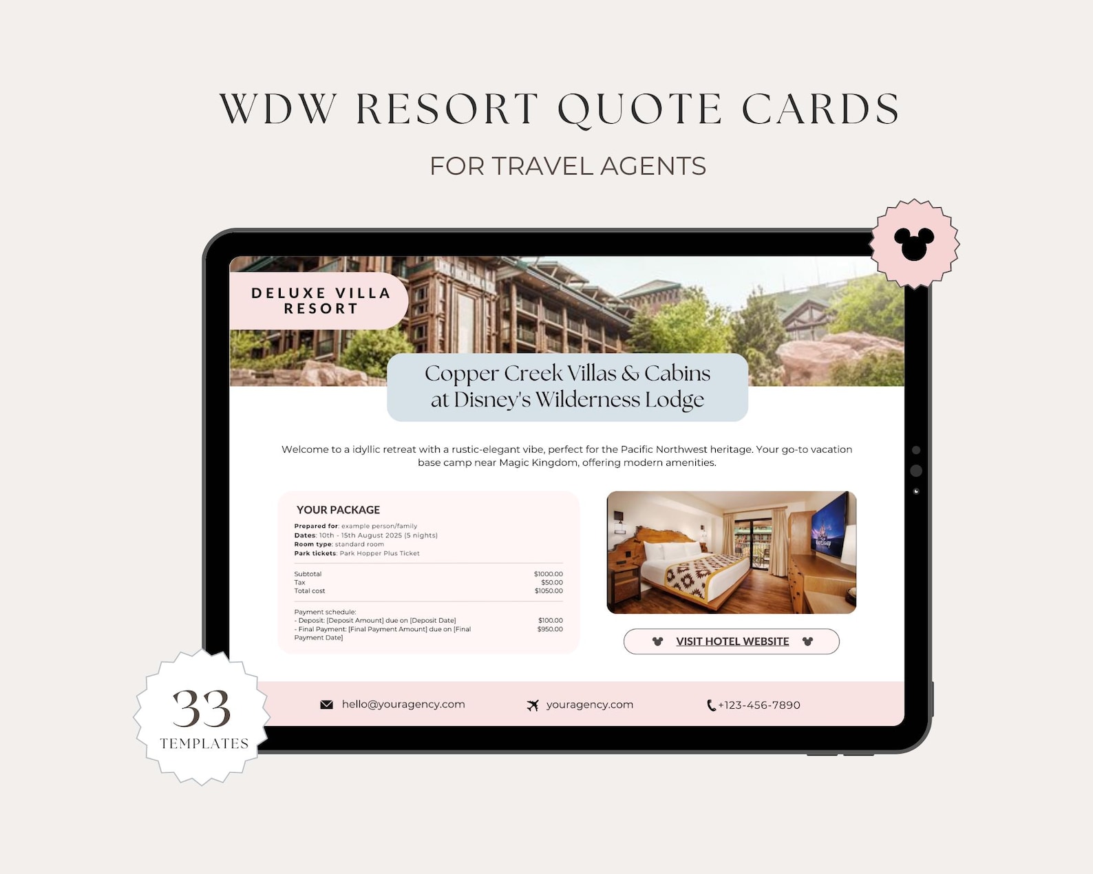 WDW Starter Kit, WDW Bundle, Travel Agent Template, WDW Agent Template ...