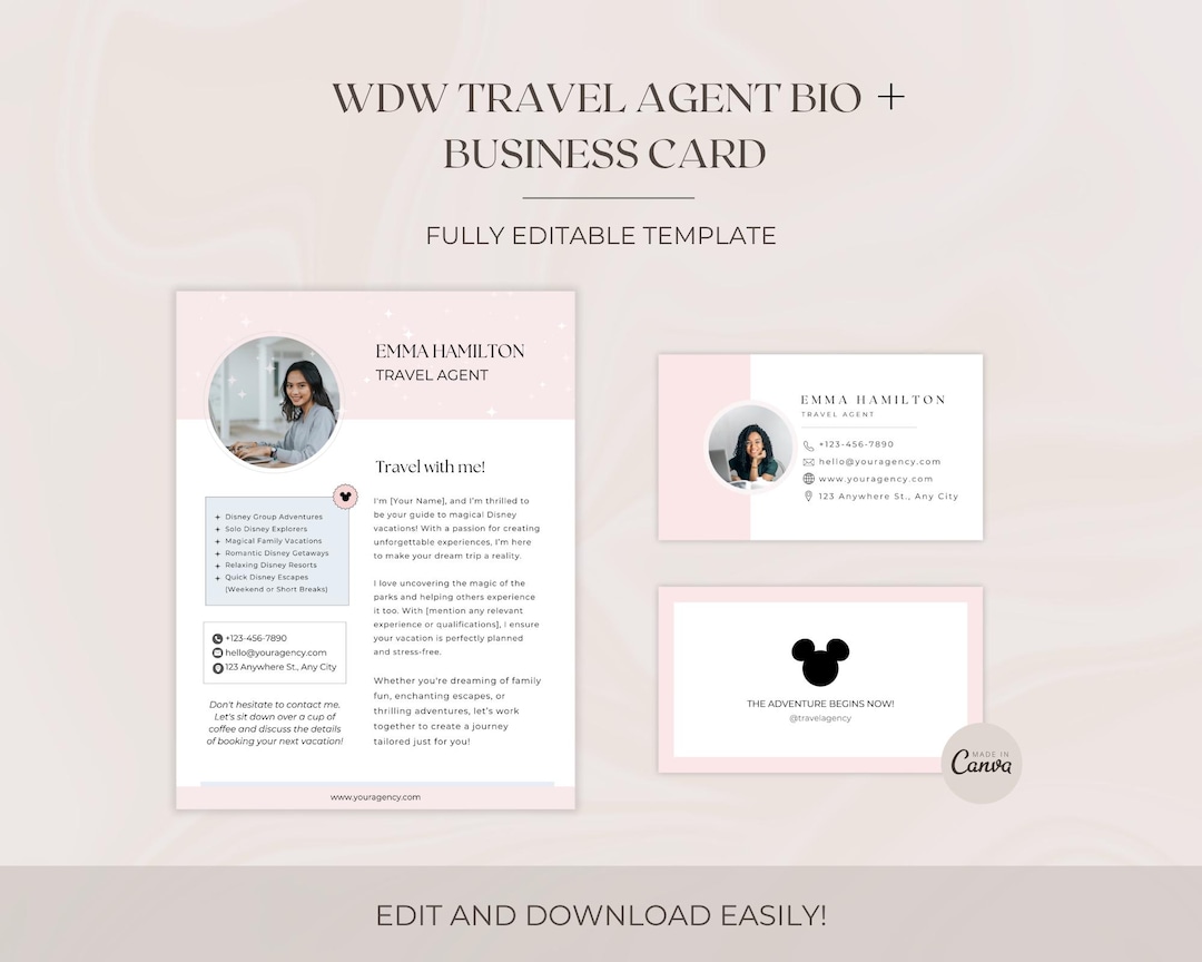 WDW Travel Agent Bio Template, Travel Agent Intro, Travel Agent ...