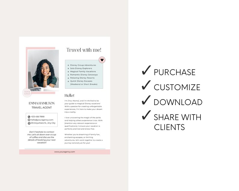 New WDW Travel Agent Announcement Template, Travel Agent Bio, Canva ...