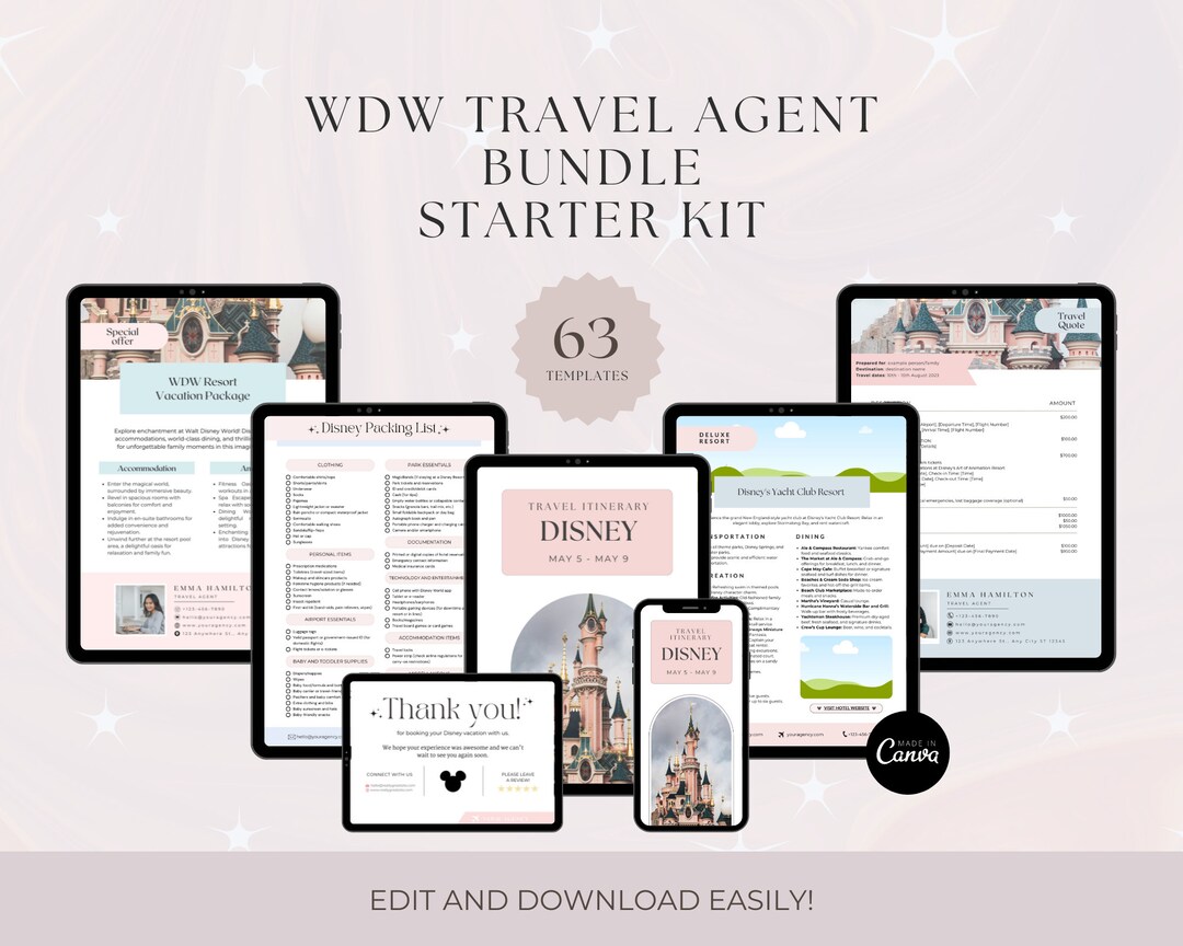 WDW Starter Kit, WDW Bundle, Travel Agent Template, WDW Agent Template ...