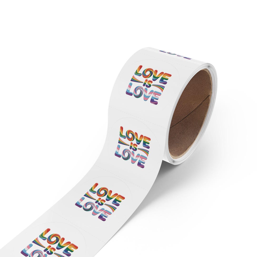 Love is Love Sticker Roll, Rainbow Pride Stickers, LGBTQ Equality ...