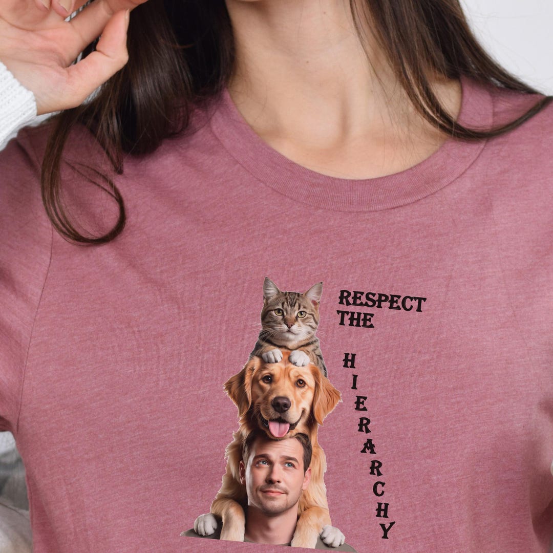 Cat Vs Dog Hierarchy Unisex Tee - Funny Pet Owner T-shirt, Animal Lover ...