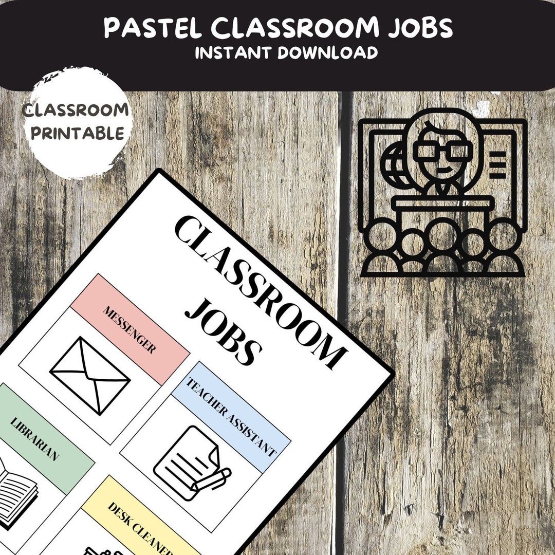 Pastel Modern Minimalist Classroom Jobs Printable - Etsy