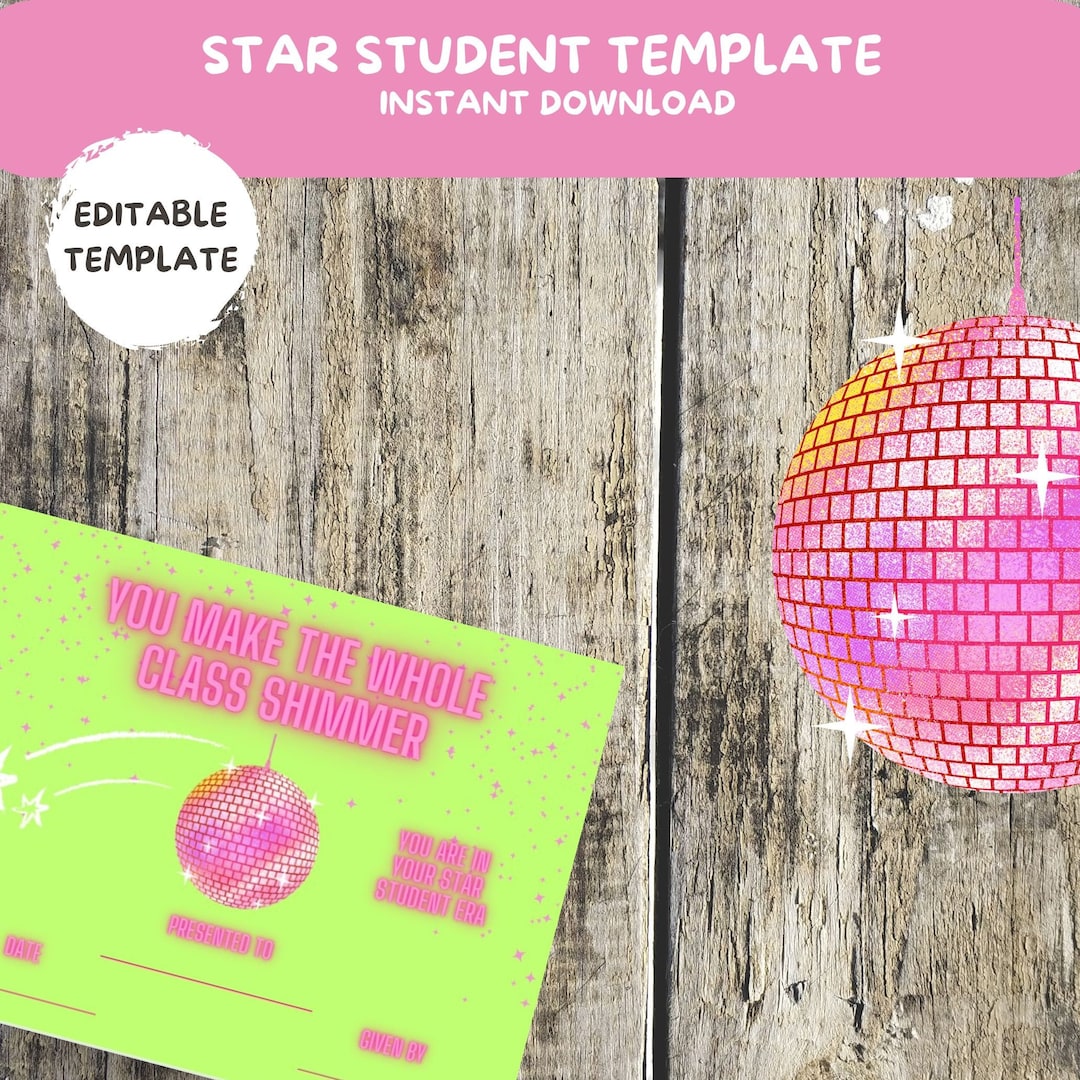 You Make the Whole Class Shimmer Star Student Editable Template - Etsy