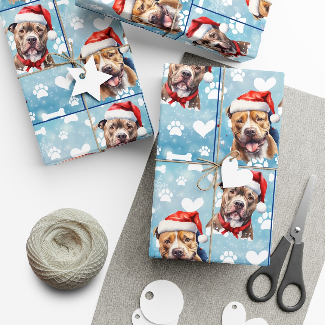 Pit Bull Gift Wrap Paper, Pit Bull Wrapping Paper, Pit Bull Gift, Pit ...